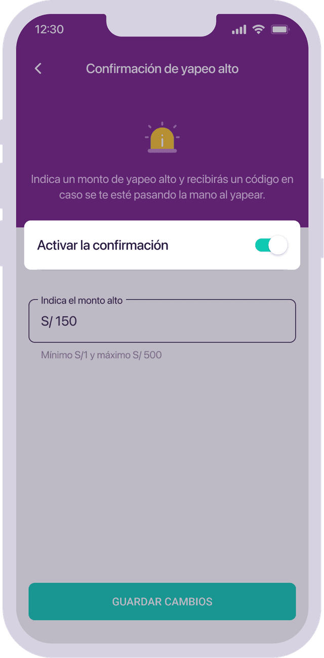 Configurar la “Confirmación de yapeo alto” | Centro de Ayuda Yape | Yape